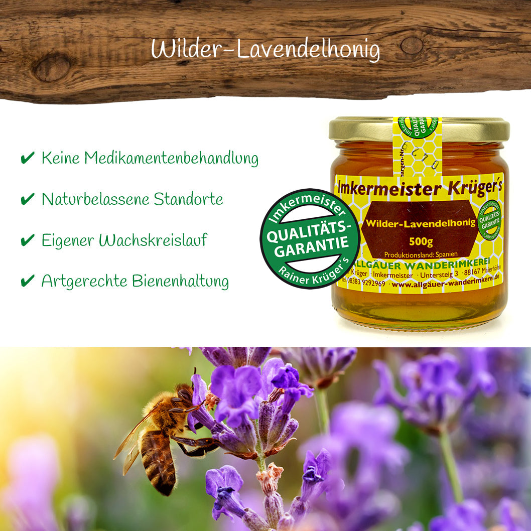 Wilder Lavendelhonig (Schmetterlingslavendel) 500g Spanien / Italien ...