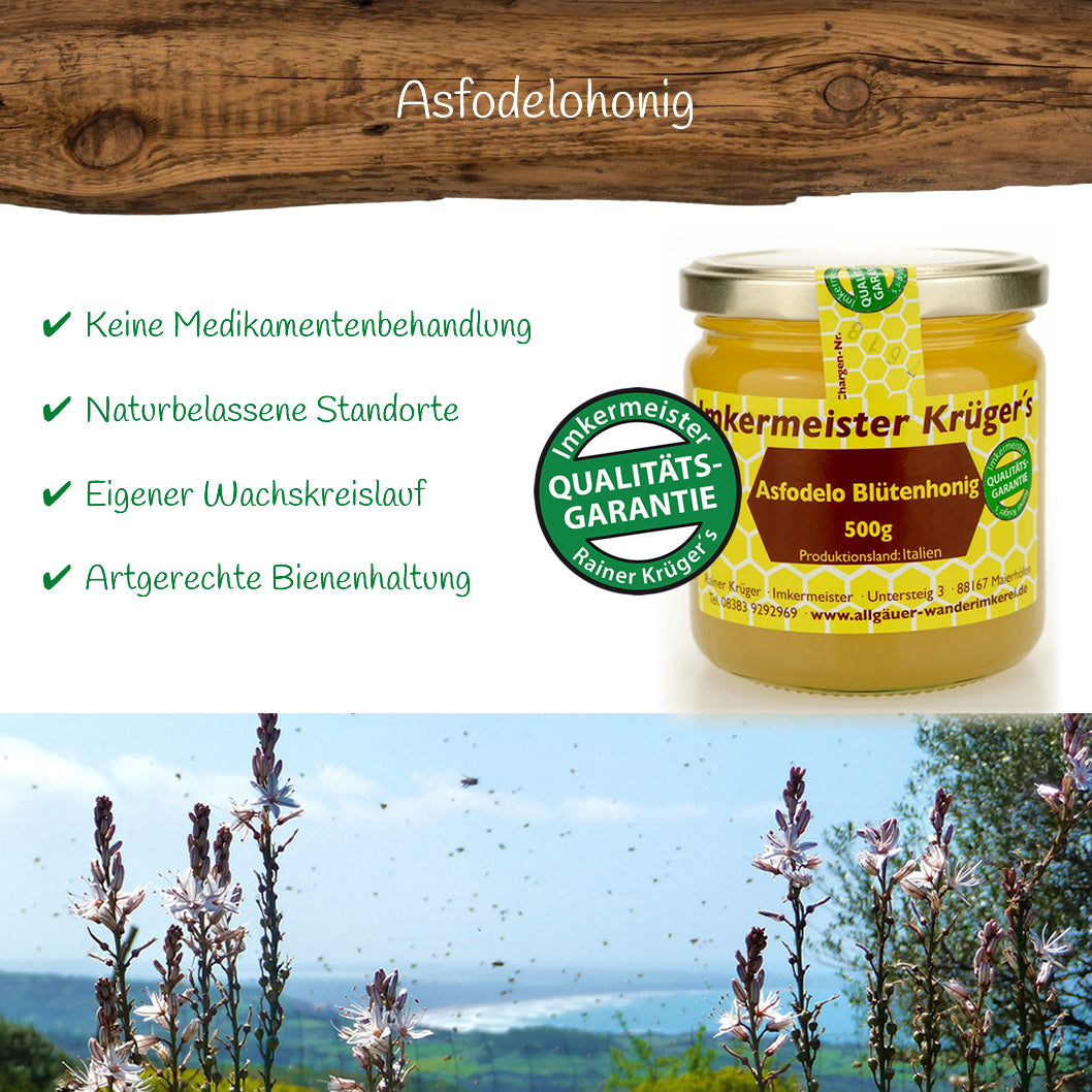 Asfodelohonig 500g kaufen online direkt vom Imker – Allgäuer Wanderimkerei